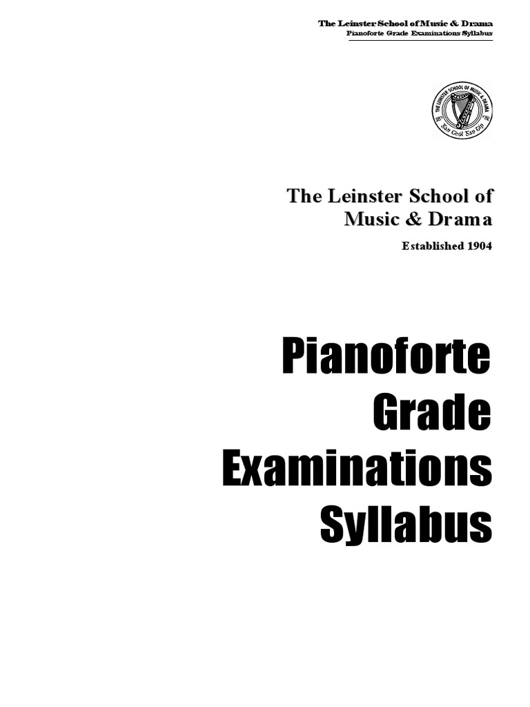 Pianoforte Grade Examinations Syllabus | PDF | Music Theory | Elements ...