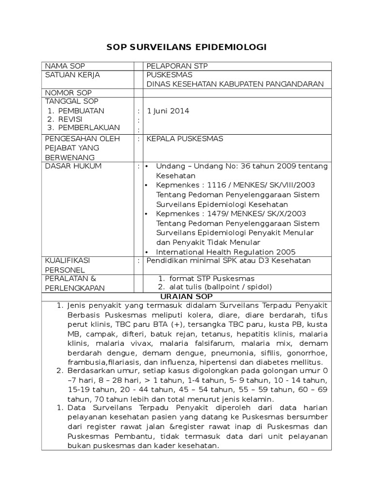 Sop - Se Pelaporan STP | PDF