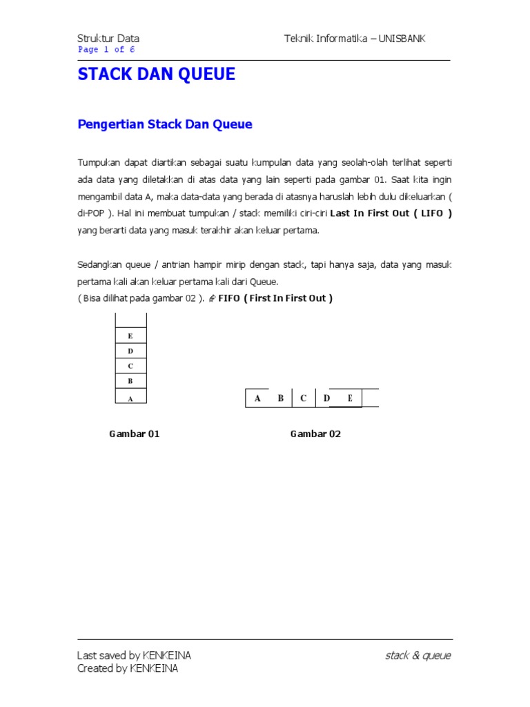 Pengertian Stack Dan Queue | PDF