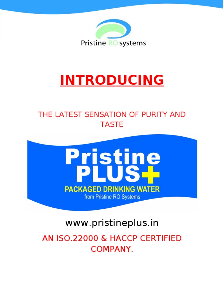 Pristine Plus+ Miniral Water | PDF | Water | Chemistry