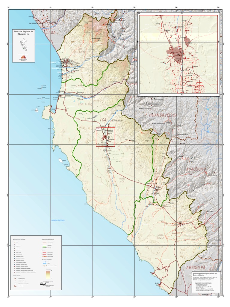Mapa Político y Distrital de Ica | PDF