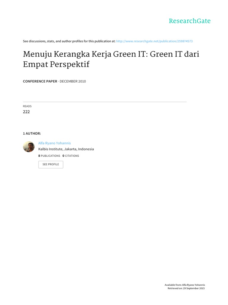 Green IT Framework | PDF
