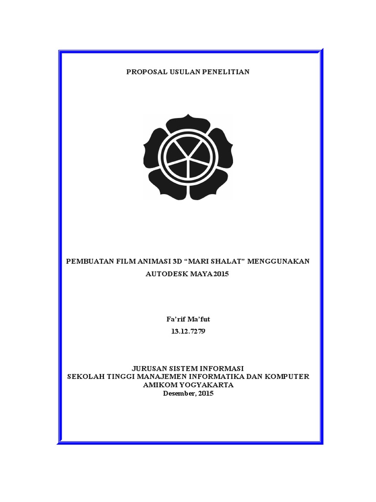 Contoh Proposal Skripsi Animasi | PDF