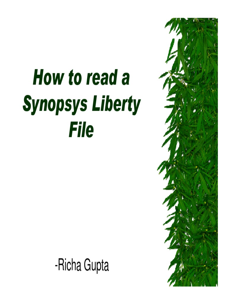 Understanding Synopsys Liberty Files | PDF | Boolean Algebra | Teaching ...
