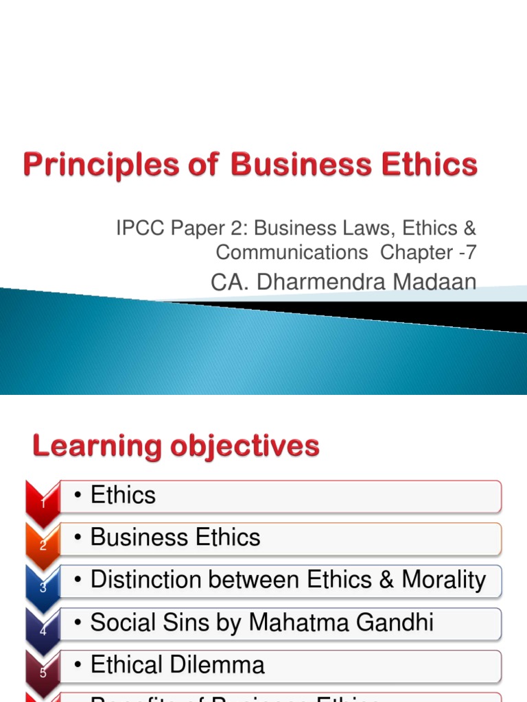 P 2 CH 7 Principles of Business Ethics | PDF | Business Ethics | Morality