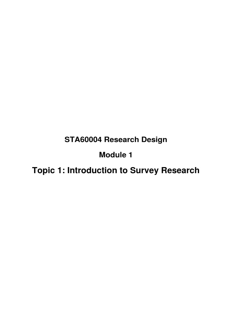 Research Design Notes Weeks 1 To 6 | PDF | Survey Methodology | Experiment