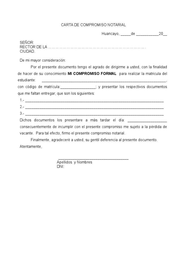Compromiso Notarial | PDF | Negocios