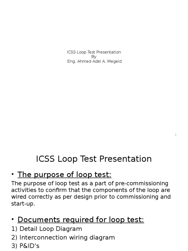 ICSS Loop Testing Procedures Overview | PDF | Systems Theory | Systems ...