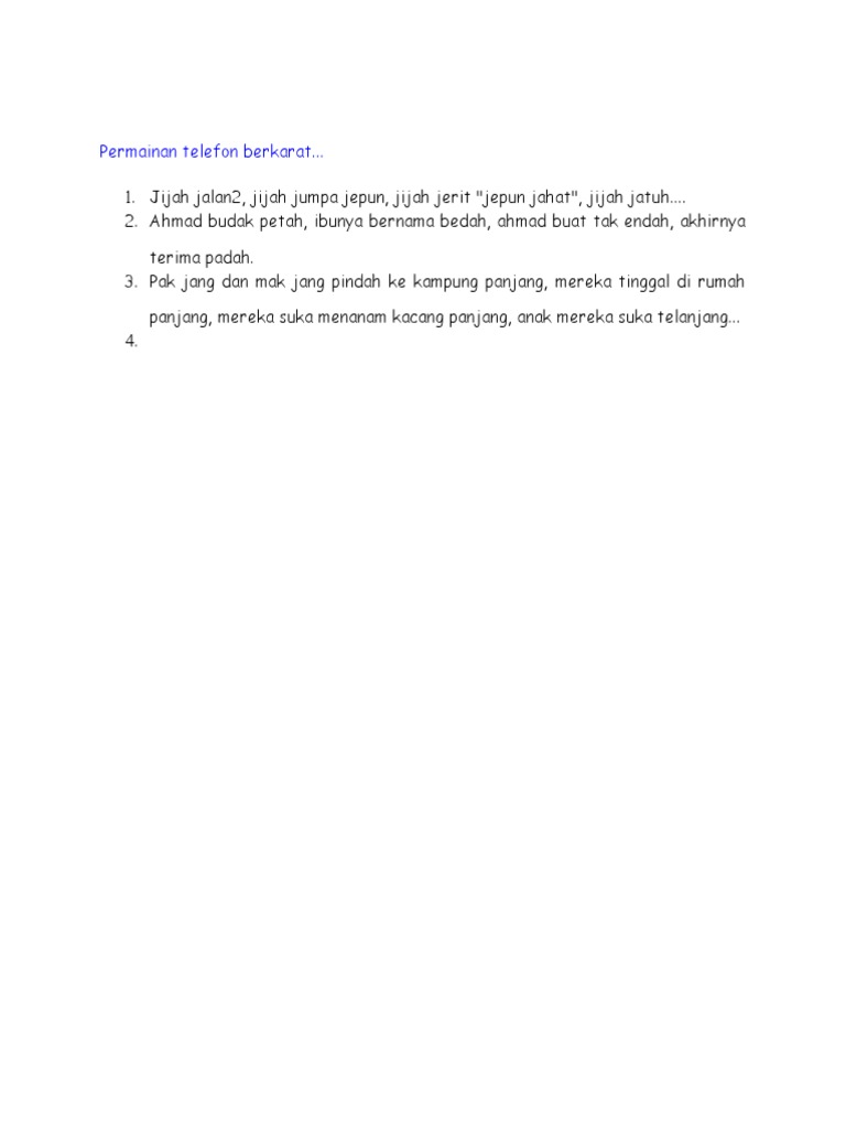 Permainan Telefon Berkarat | PDF