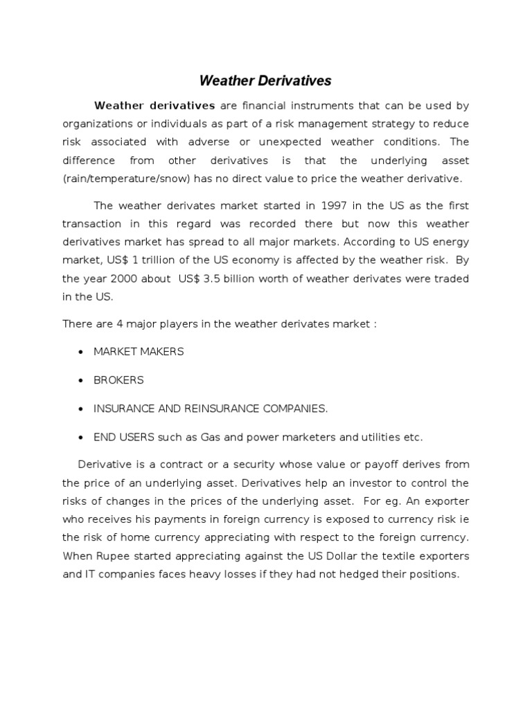 Whether Derivatives Report | PDF | Derivative (Finance) | Financial Markets