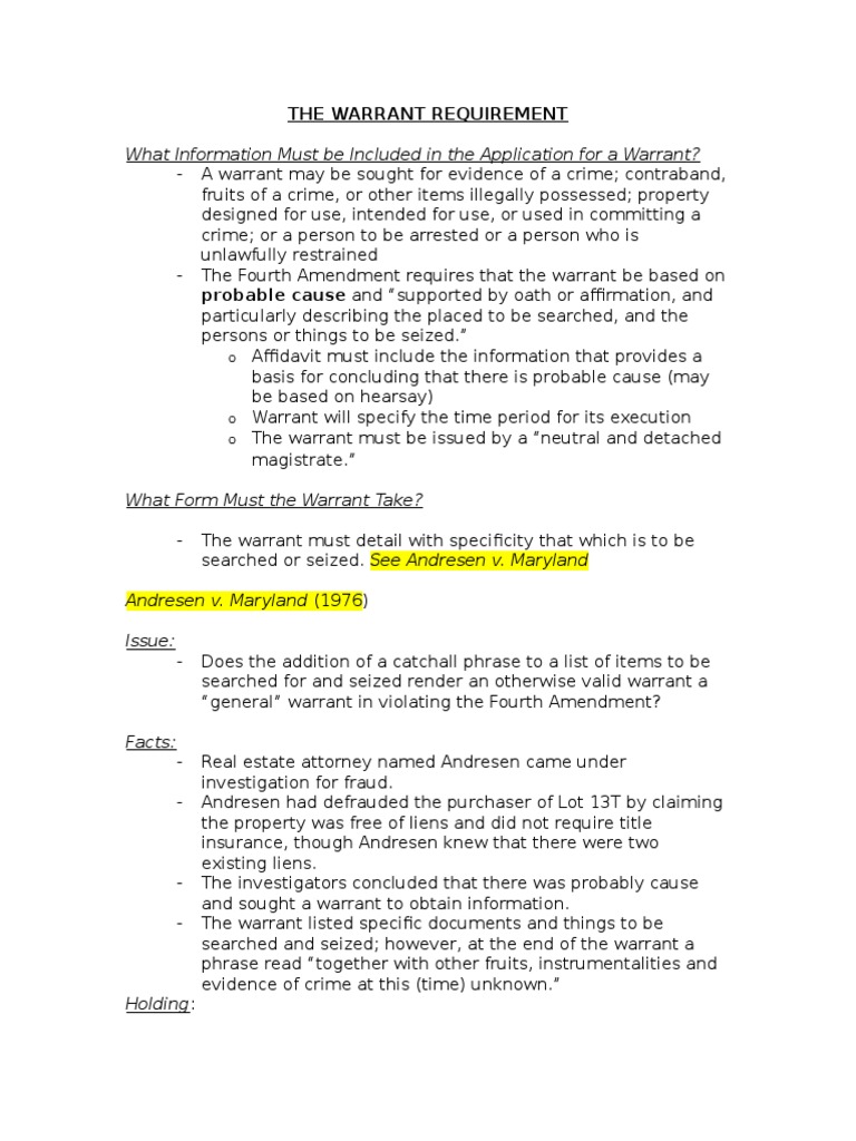 What Information Must Be Included in The Application For A Warrant ...