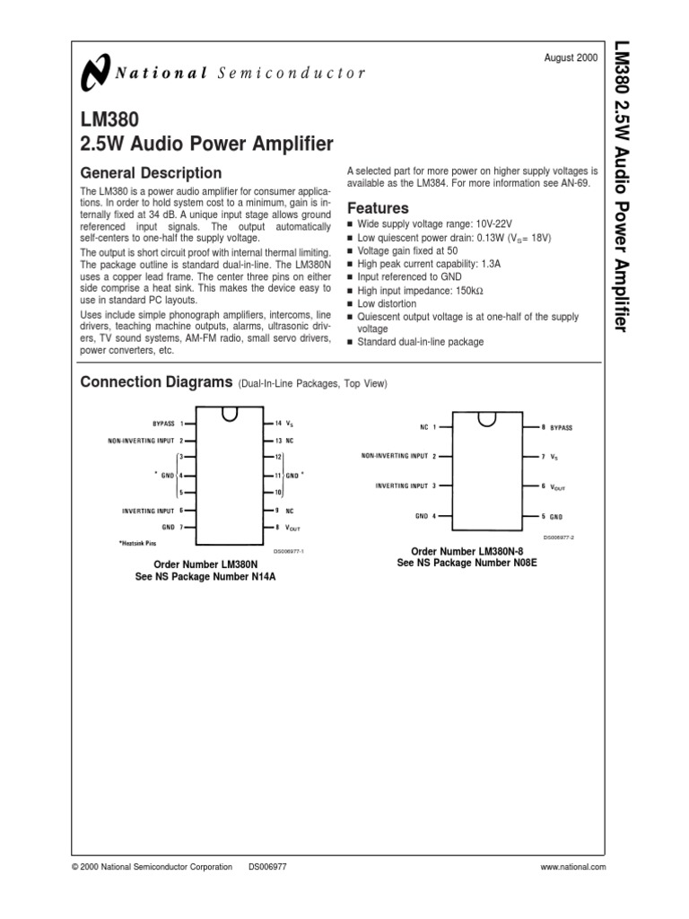 lm380 | Amplifier | Electronic Engineering