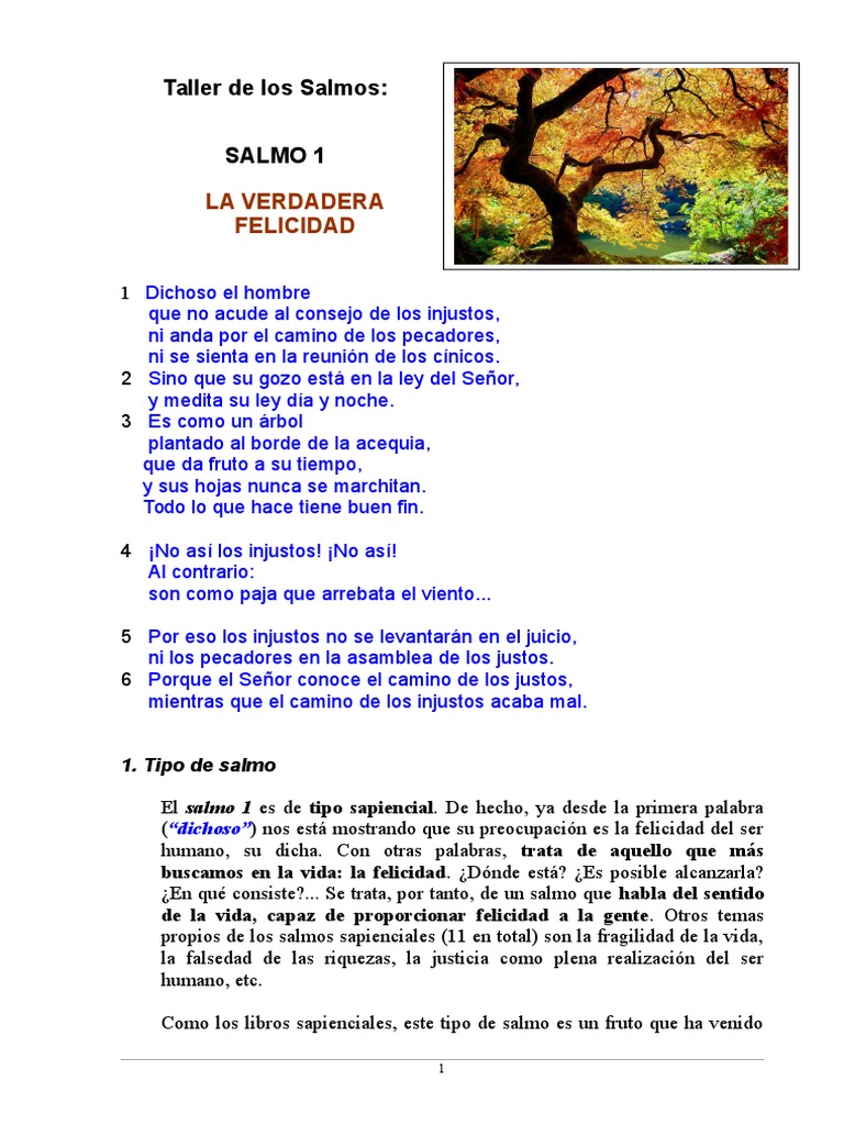 Salmo 1 Pdf Salmos Felicidad