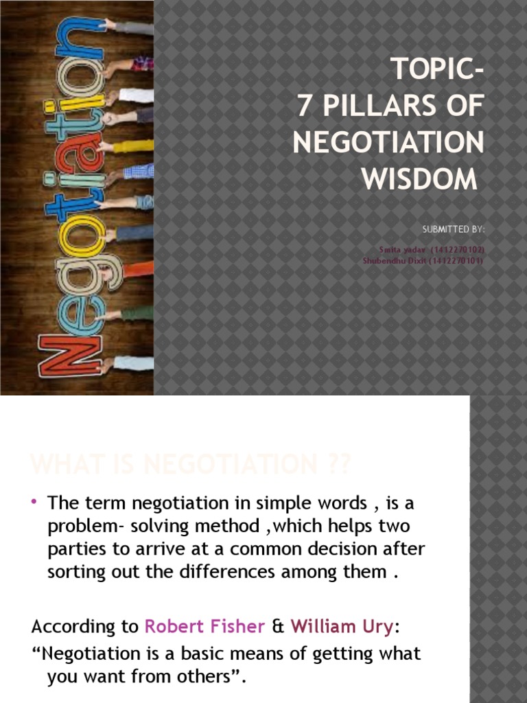 7 Pillars of Negotiation | PDF | Negotiation | Communication