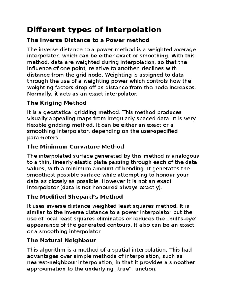 Different Types of Interpolation | PDF | Interpolation | Least Squares