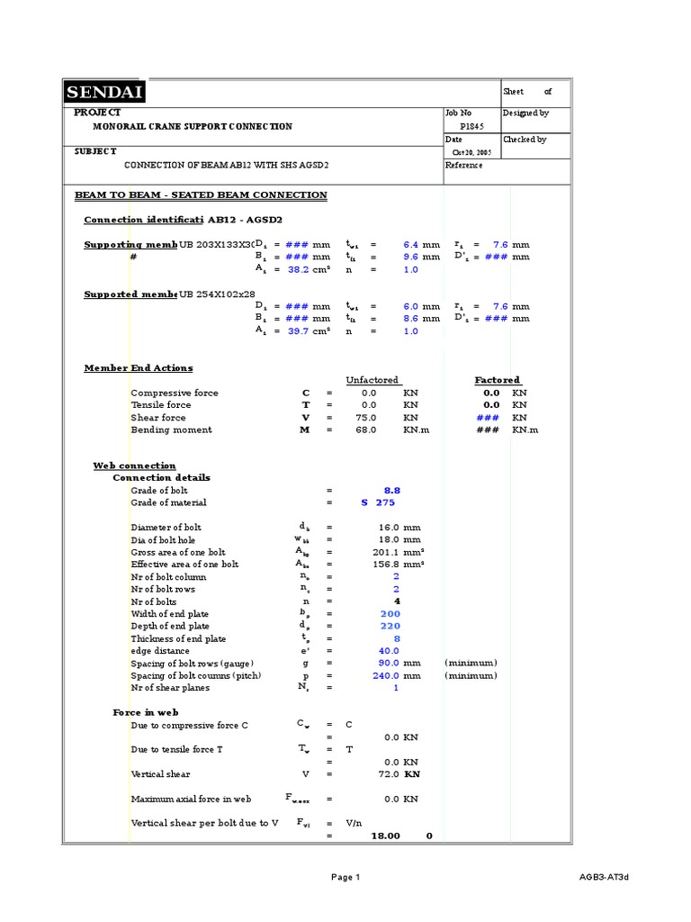 Seated Connection | PDF | Beam (Structure) | Screw