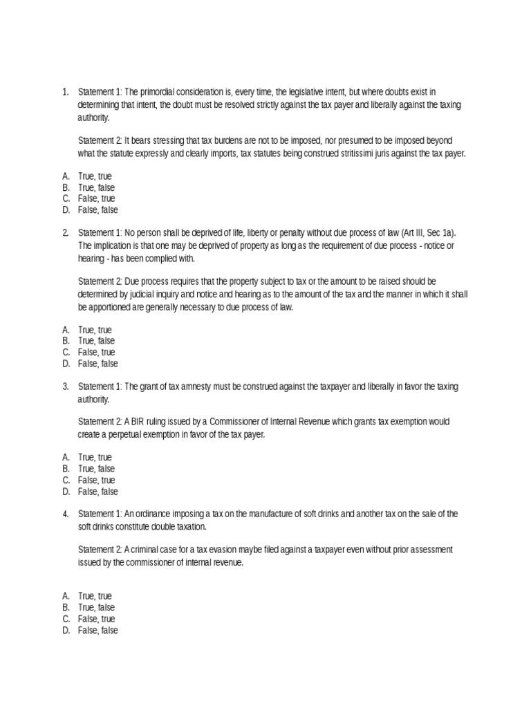 Taxation Questions and Answers Guide | PDF | Taxation In The United ...