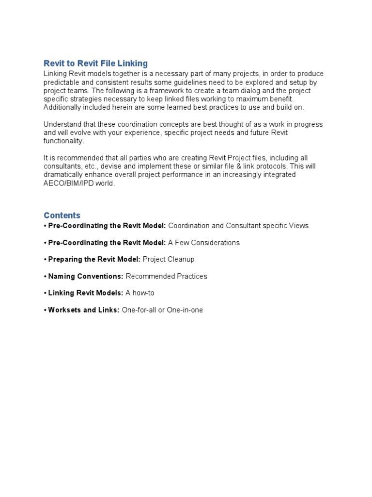Linking Revit Models: Best Practices | PDF | Autodesk Revit | Building ...