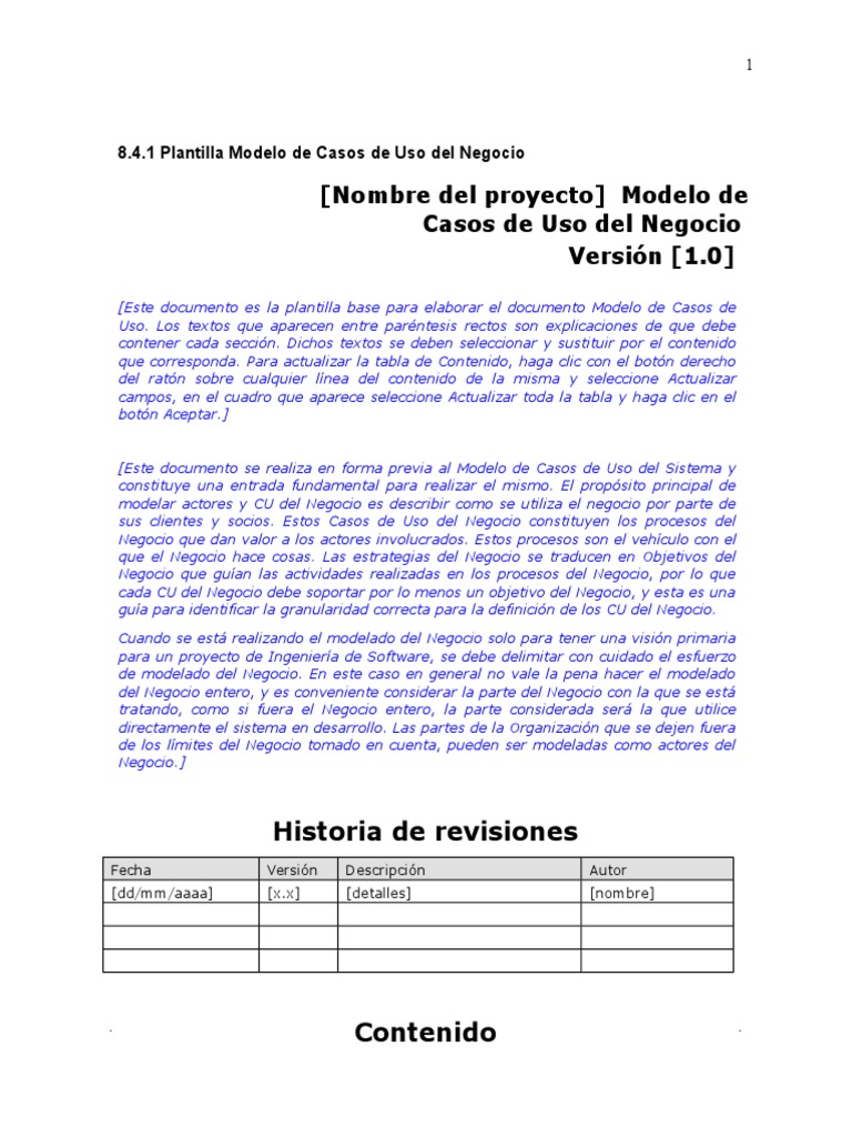 Planillas de RUP (Español) | PDF | Caso de uso | Lenguaje de modelado unificado