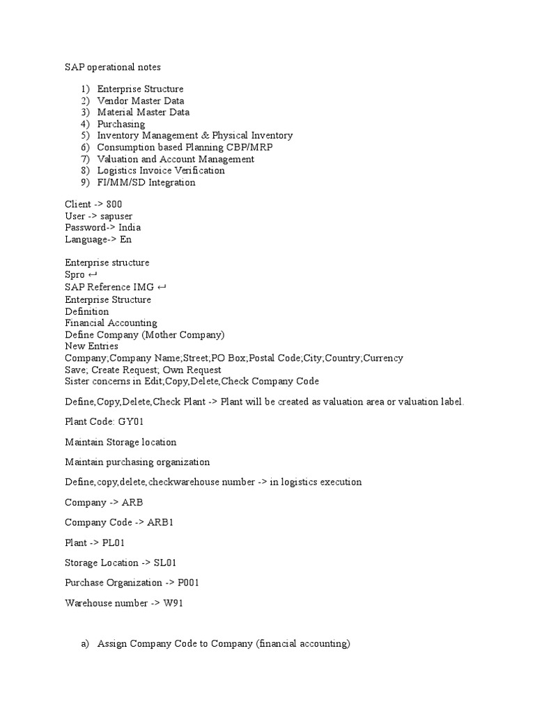 SAP MM Module Notes | Warehouse | Logistics