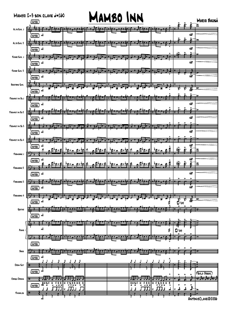 Mambo Inn - Mario Bausa - Arranjo Big Band | PDF