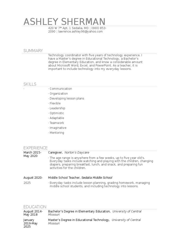 Technology Coordinator & Educator Resume | PDF | Career & Growth