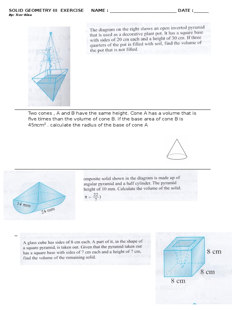 Radius of Cone A in Solid Geometry | PDF