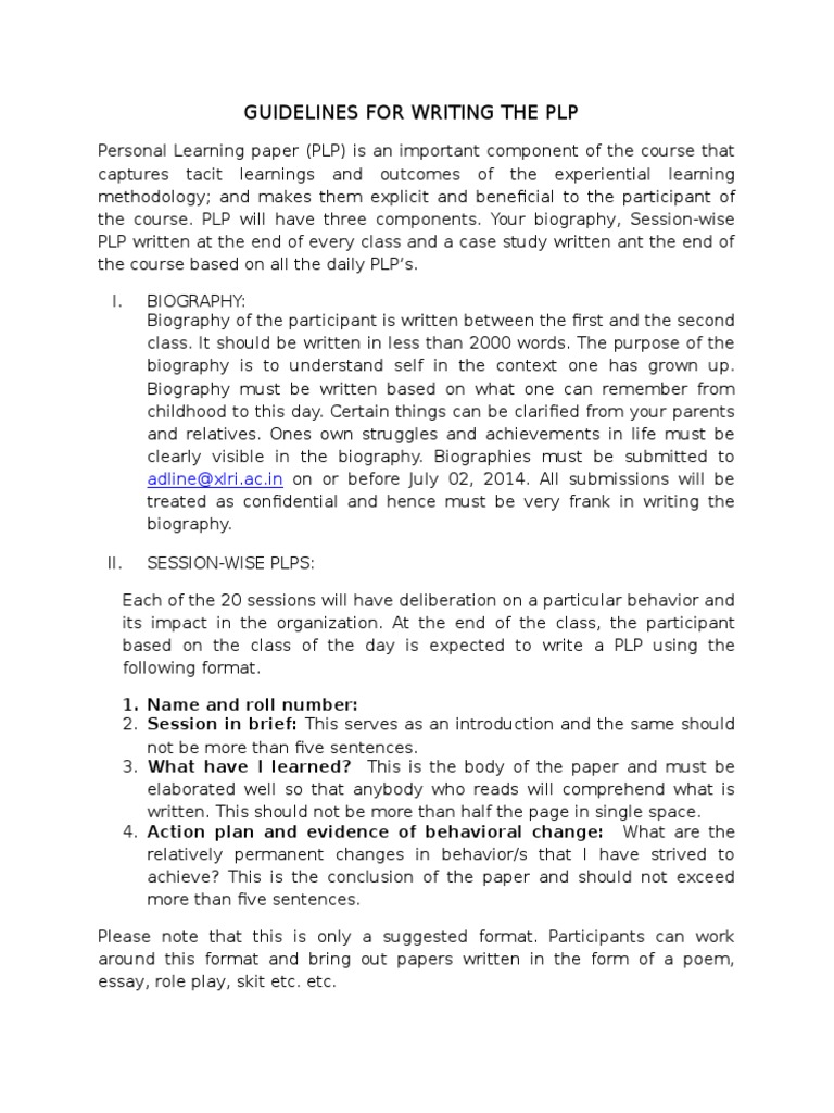 PLP FORMAT.docx | Attitude (Psychology) | Behavior