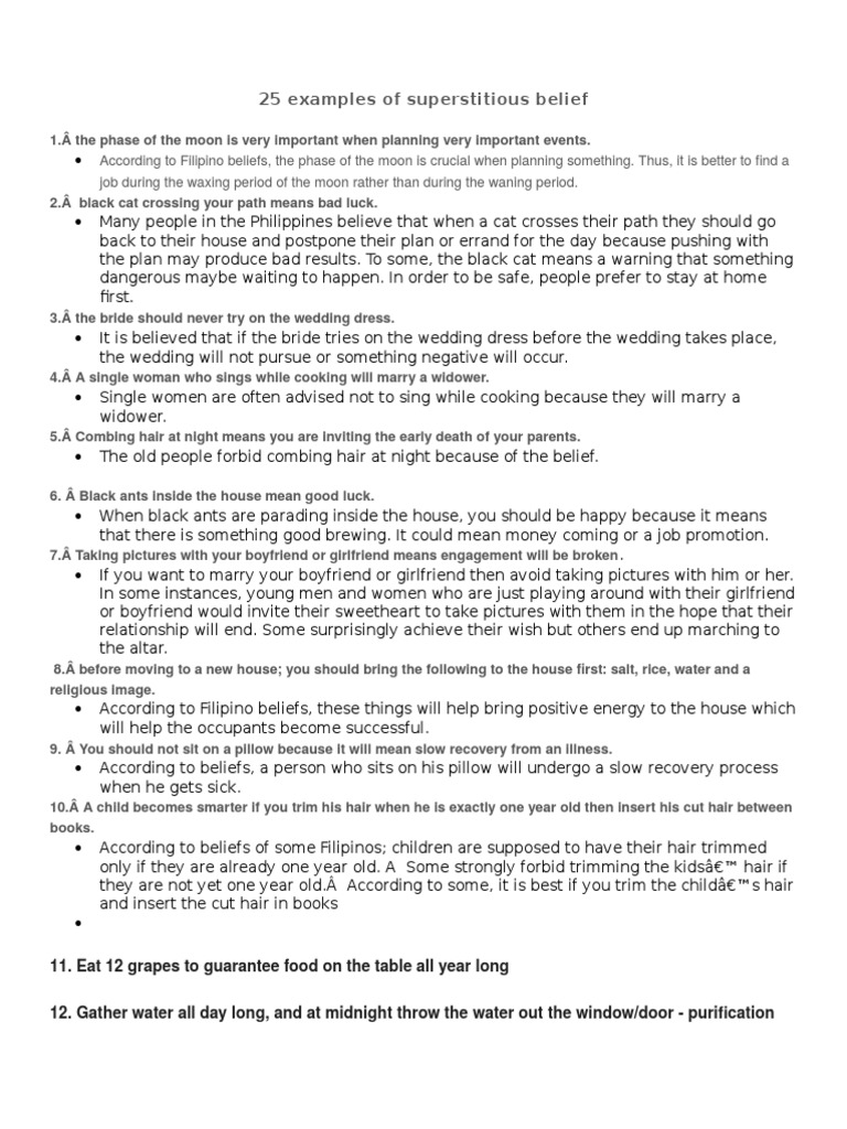 25 Examples of Superstitious Belief | Wedding