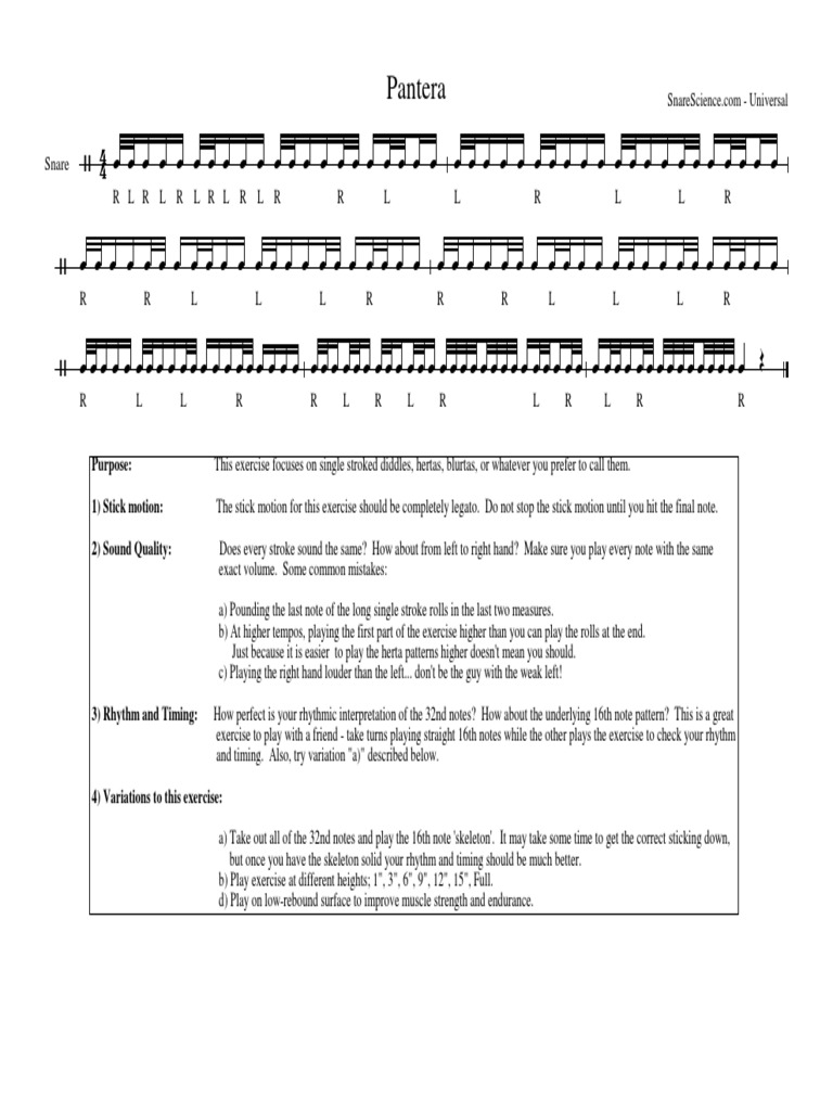 Snare Science: Herta Exercise Guide | PDF