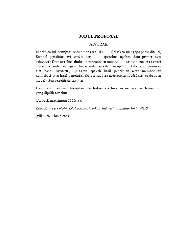Contoh Abstrak Proposal | PDF