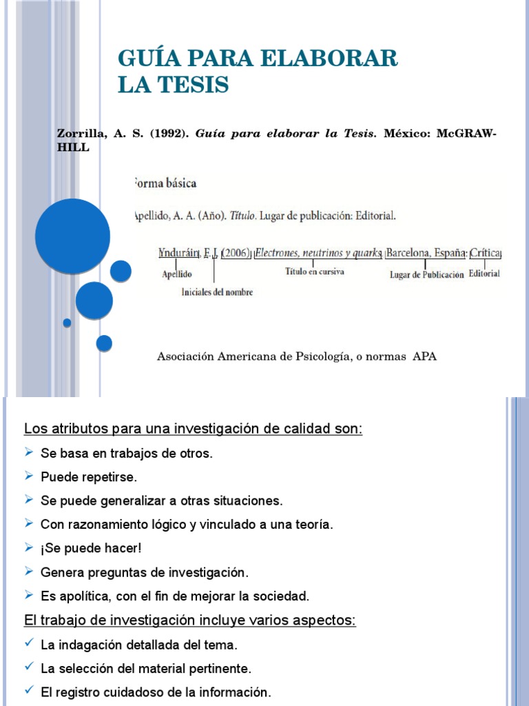 Guia para Elaborar Una Tesis | PDF | Calidad (comercial) | Cognición