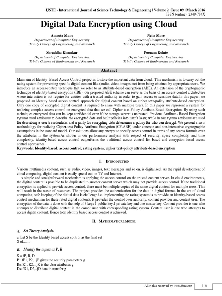 Digital Data Encryption Using Cloud | PDF | Encryption | Cryptography