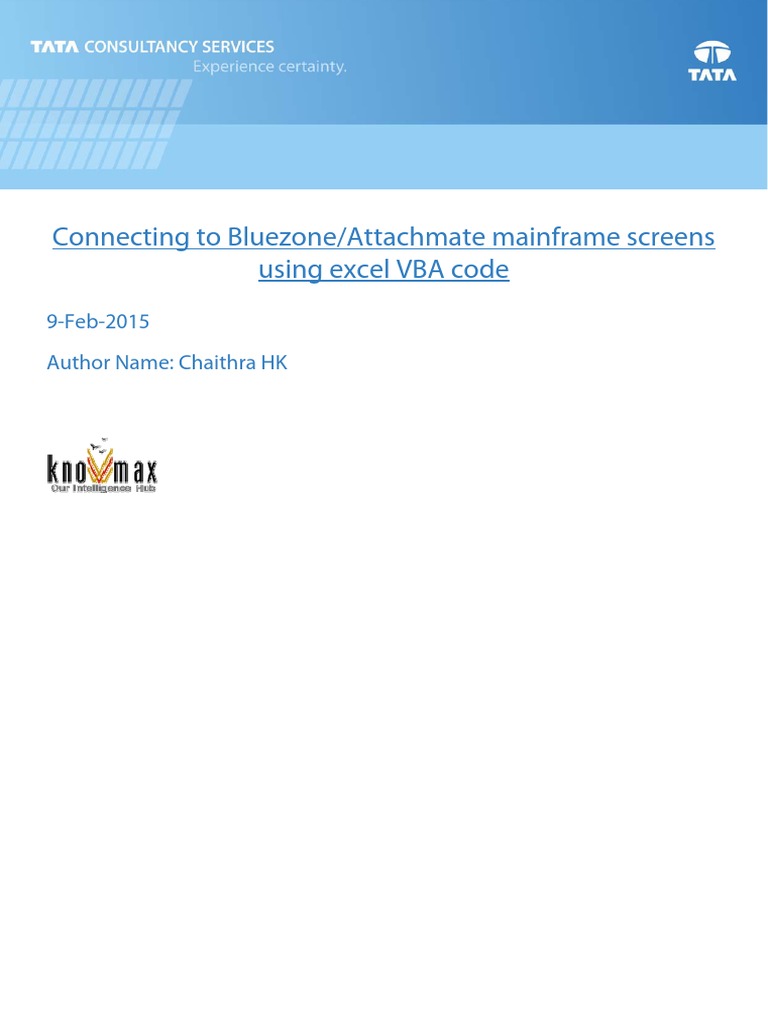 Connecting To Attachmate - Bluezone Using Excel VBA | PDF | Visual Basic For Applications ...