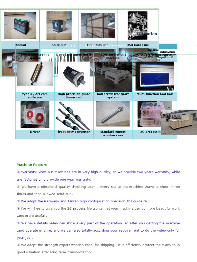 3KW CNC Router Machine Specifications | PDF | Numerical Control | Hard ...