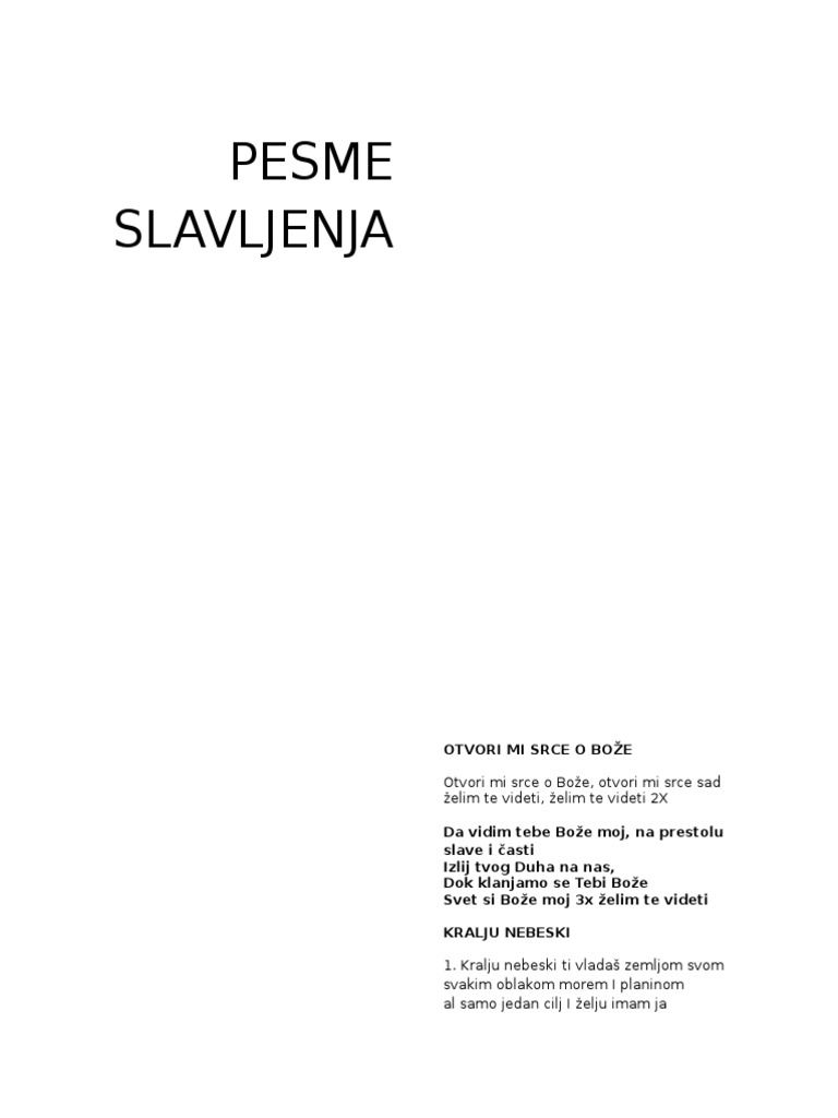 Pesmarica, Hrišćanske Pesme | PDF