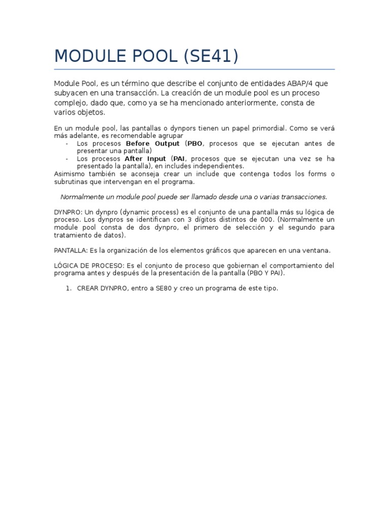 Module POOL | PDF | Informática | Software