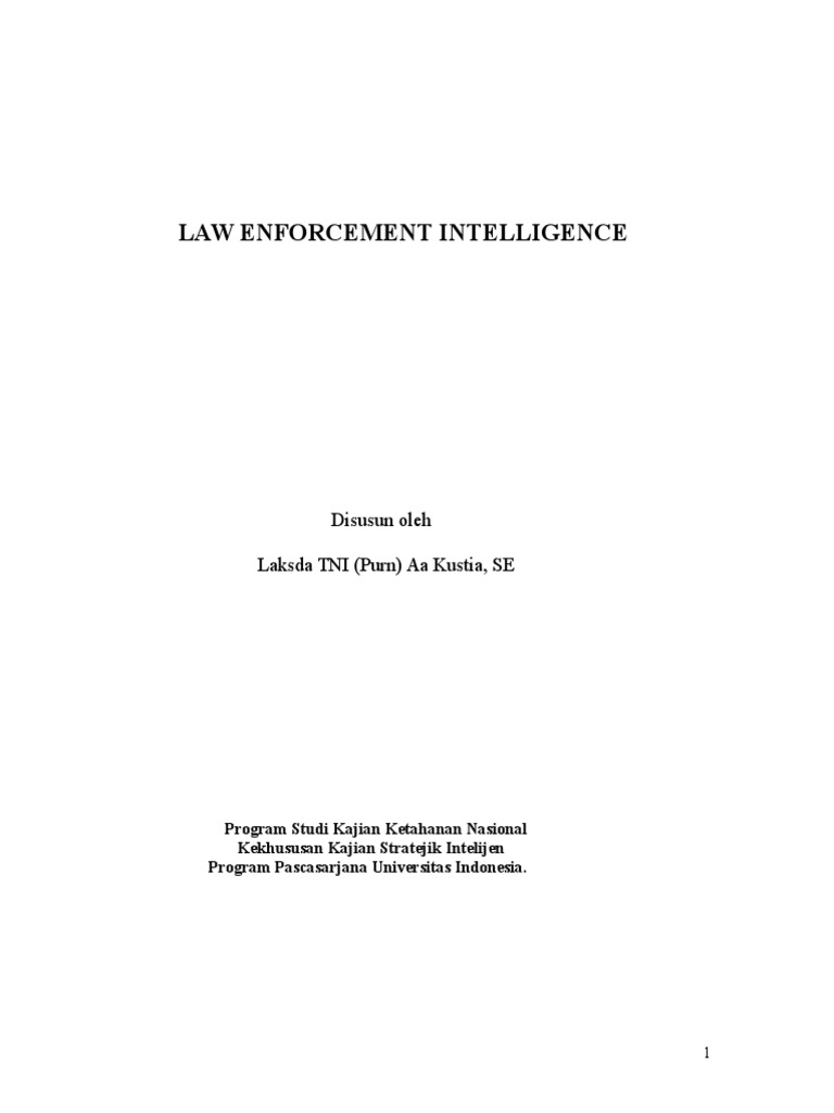Law Enforcement Intelligence | PDF | Politik