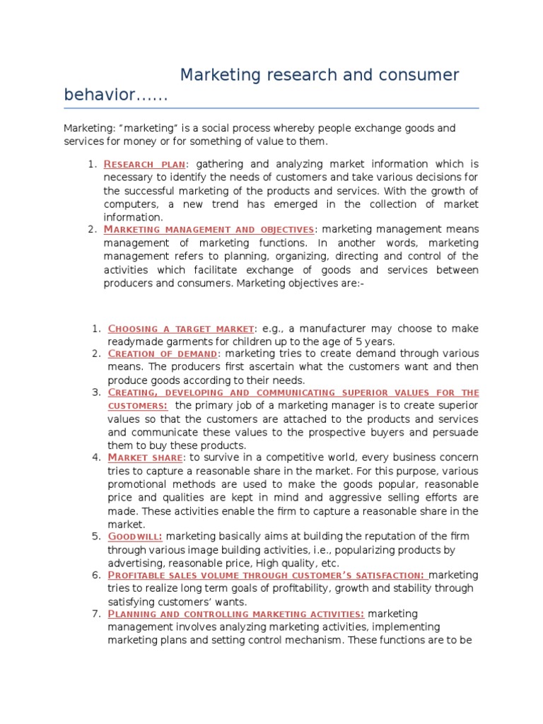 Marketing Research and Consumer Behavior (Ready) | PDF | Marketing ...