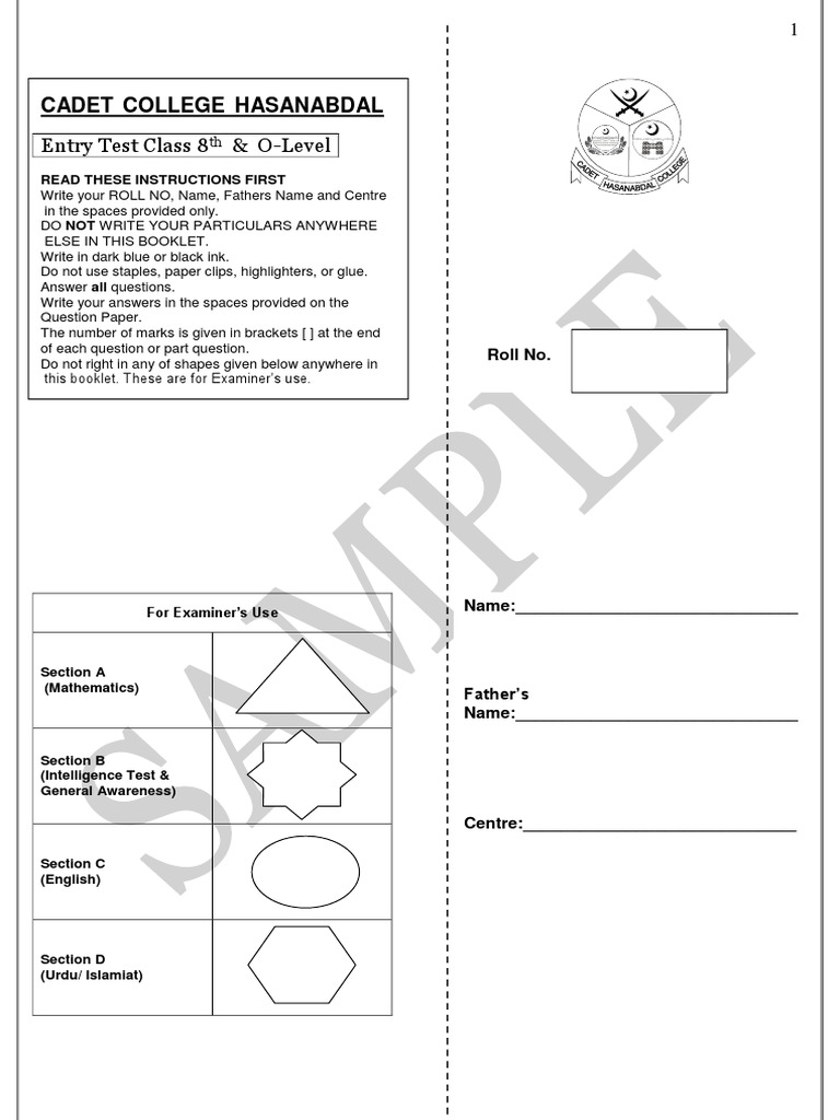 Cadet College Entry Test Preparation Sample Papers Questions | PDF | Nature
