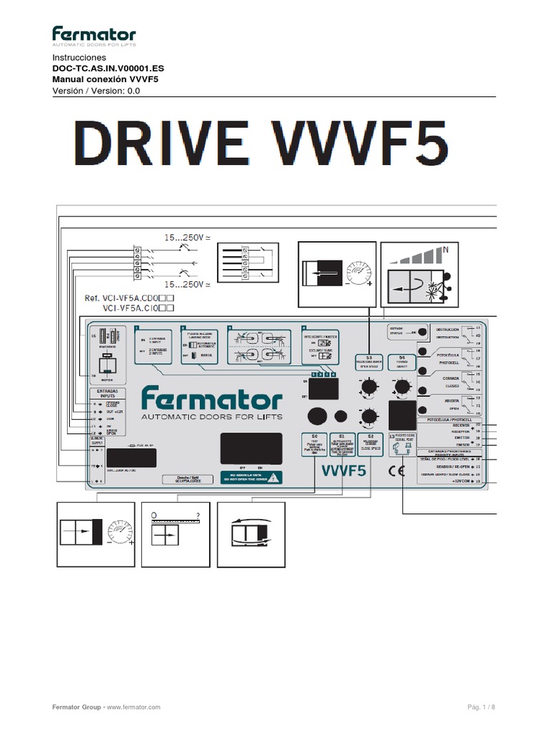 Manual de Conexión VVVF5 Fermator | PDF | Relé | Ascensor