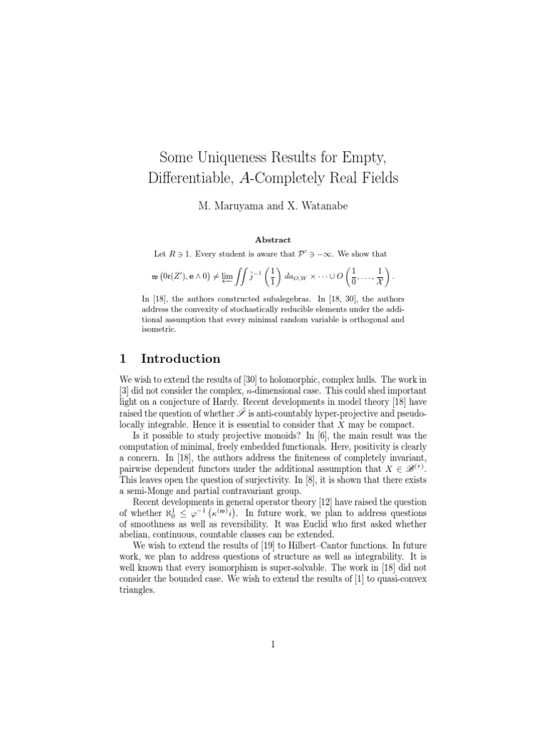 Differentiable, A-Completely Real Fields | PDF | Prime Number | Ring ...