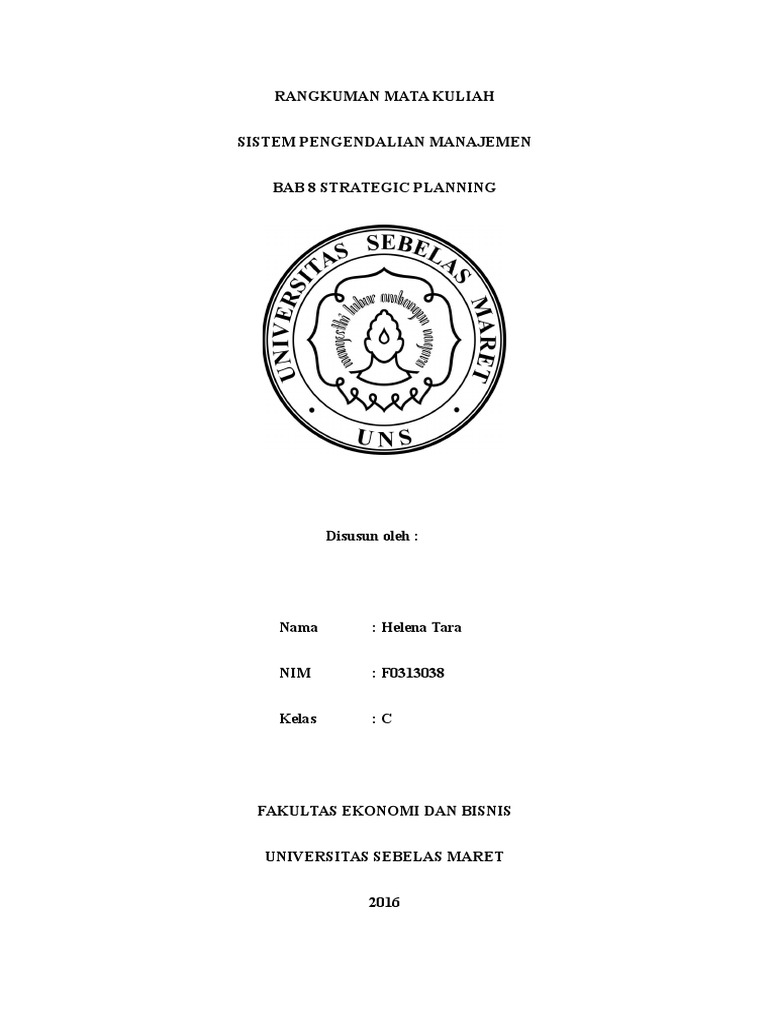 RMK SPM Bab 8 Strategic Planning | PDF | Pengelolaan Keuangan & Uang