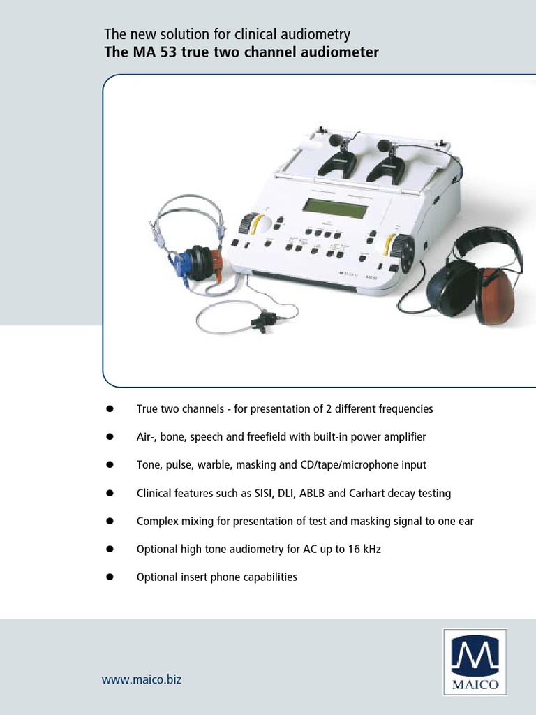 Ma53 Audiometry-Maico Germany | PDF | Microphone | Compact Cassette