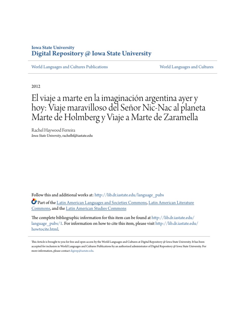 El Viaje A Marte en La Imaginación Argentina Ayer y Hoy - Viaje Ma ...