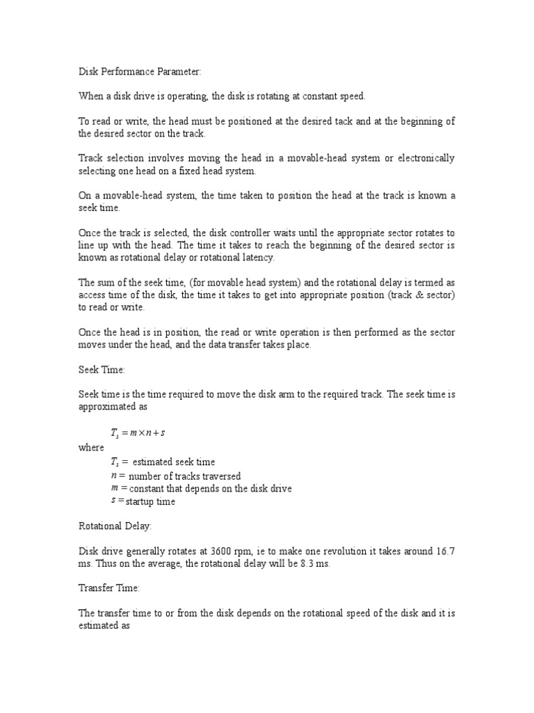 3 - Disk Performance Parameter | Download Free PDF | Disk Storage ...