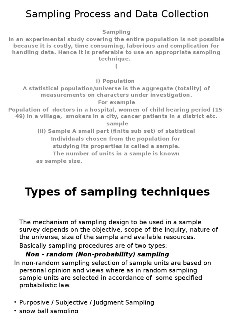 Sampling Process and Data Collection | Download Free PDF | Sampling ... Sampling Process and Data Collection | Download Free PDF | Sampling ...