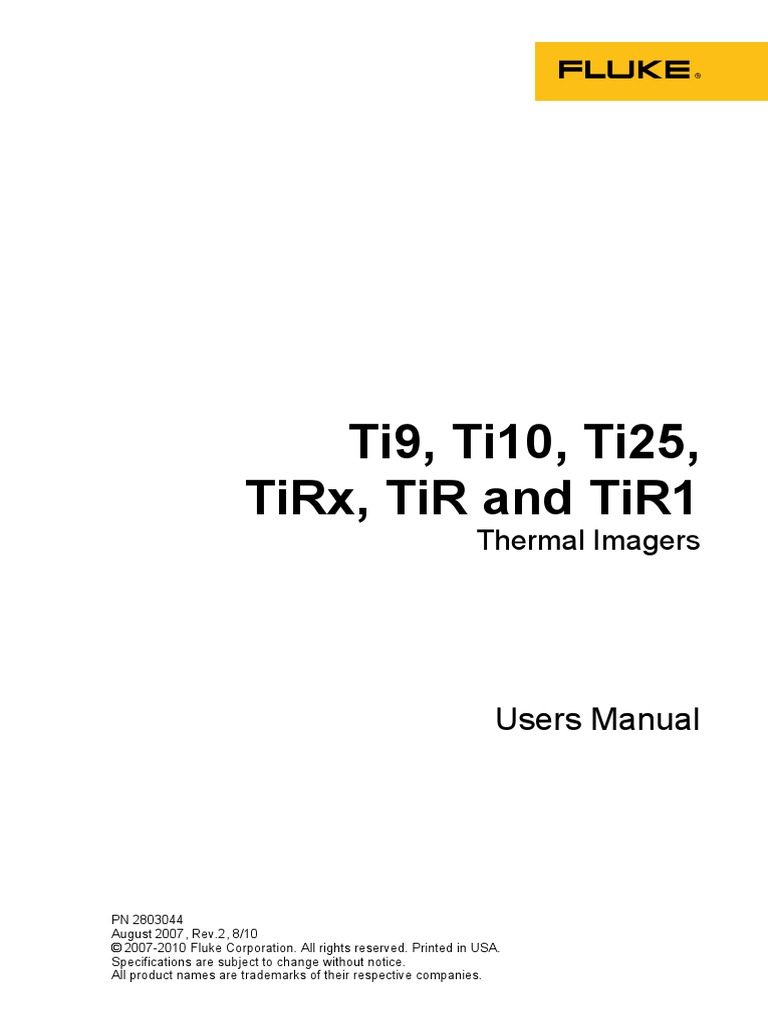 Manual Thermography Camera Fluke Ti10 en | PDF | Battery Charger | Infrared