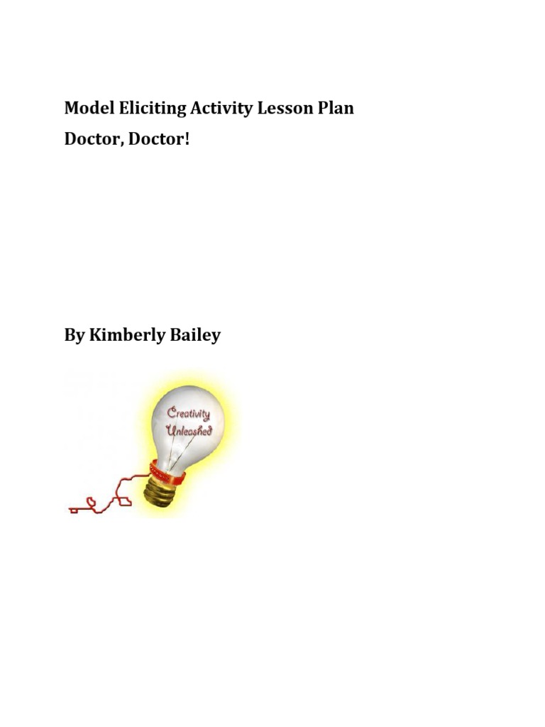 Model Eliciting Activity Lesson Plan | PDF | Educational Assessment ...