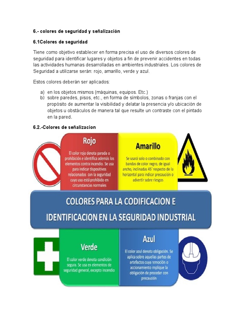 6.-colores de seguridad y señalización 6.1Colores de seguridad | Rojo ...